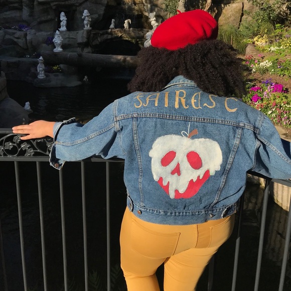 Jackets & Coats | Snow White Inspired Hand Painted Vintage Denim Jacket ...